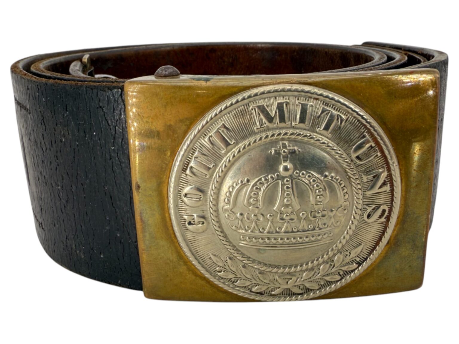 Prussian Enlisted Man's Leather Belt & buckle - Danzig Militaria