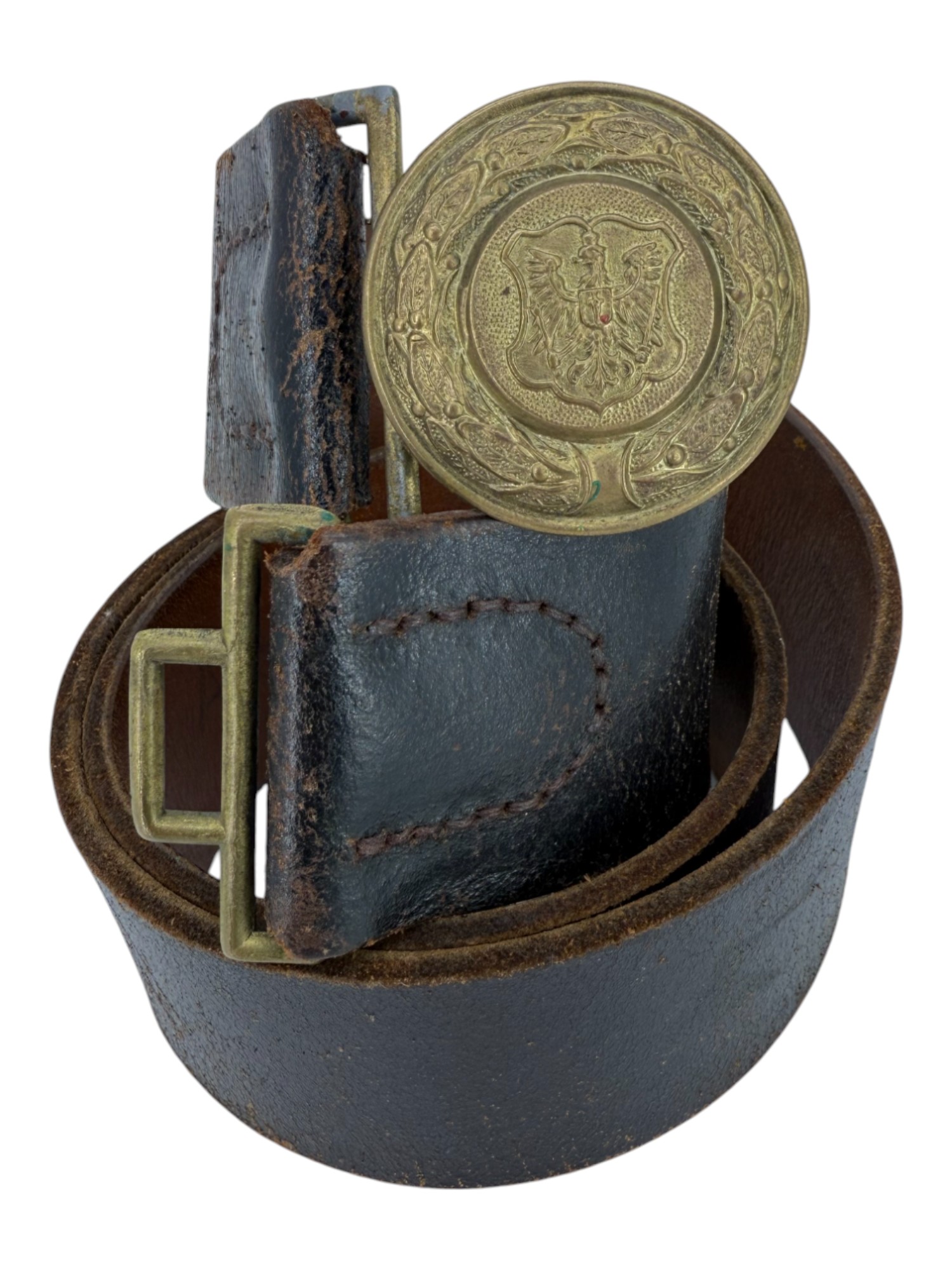 Fire Protection Police Belt and Buckle Ost Prussia - Danzig Militaria